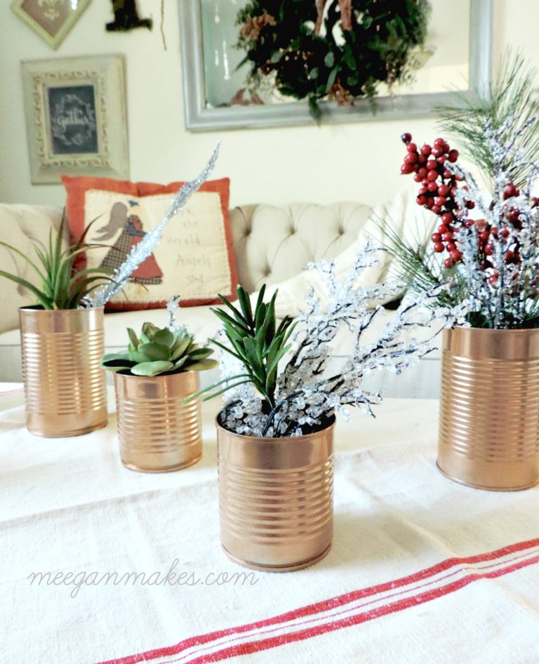 Using Scrapbook Supplies to Decorate Can Vases - What Meegan Makes