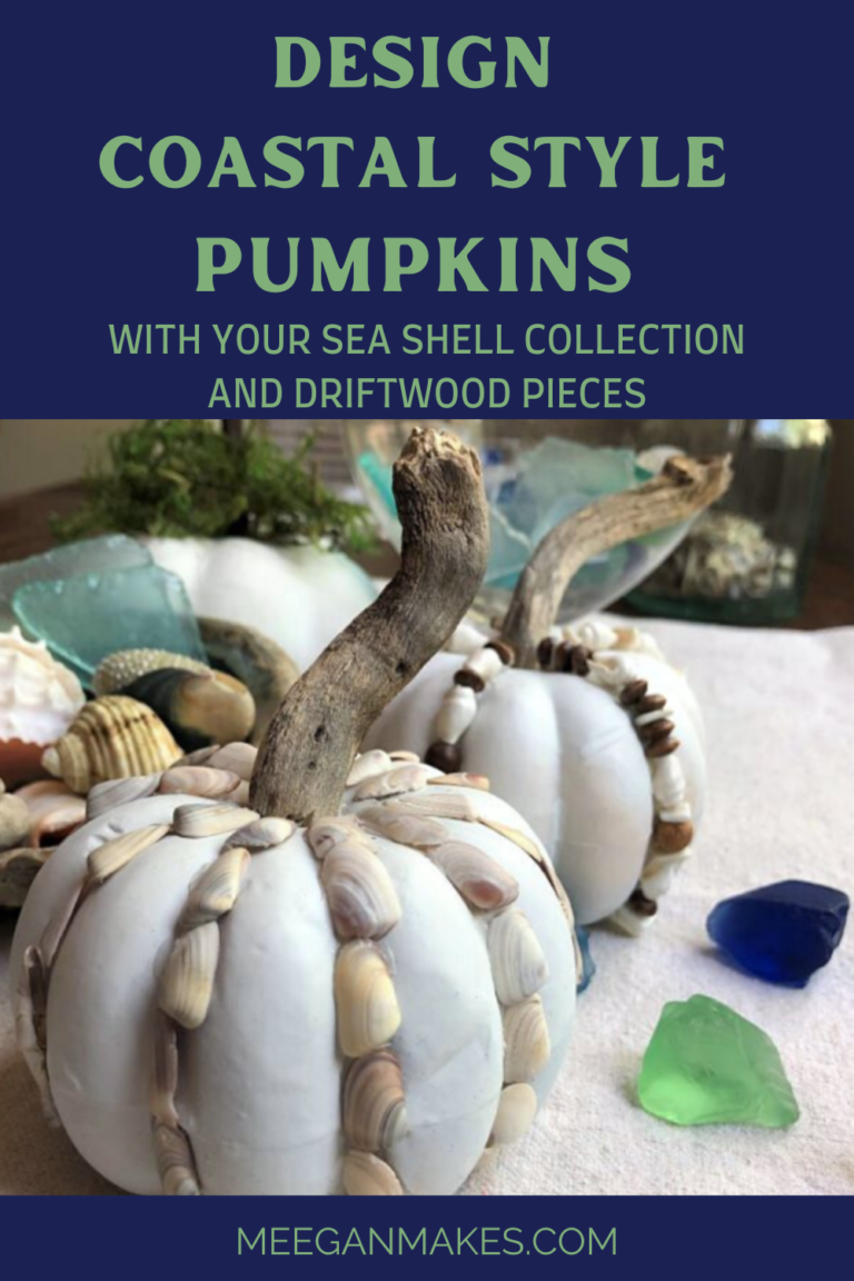How To Decorate Pumpkins With Sea Shells - What Meegan Makes