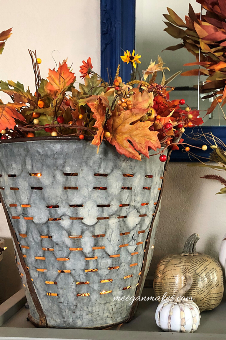 Decorate an Olive Bucket for Fall - What Meegan Makes