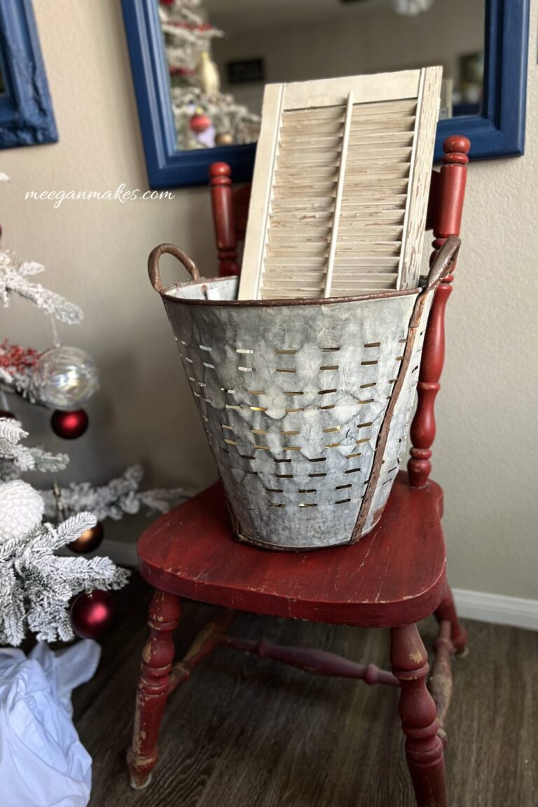 How to Decorate an Olive Bucket for Christmas - What Meegan Makes