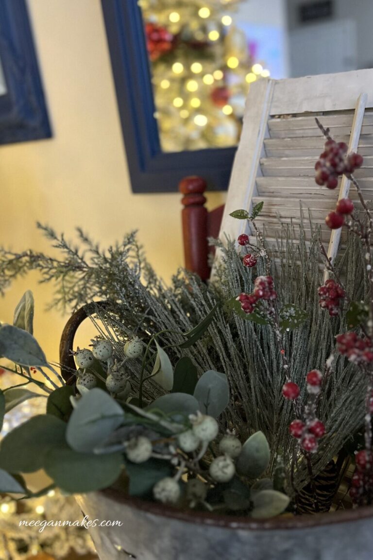 How to Decorate an Olive Bucket for Christmas - What Meegan Makes